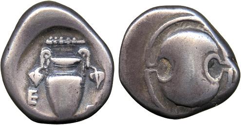 ANCIENT COINS. Greek. Boeotia, Thebes (c.379-338 BC), Silver Stater ...