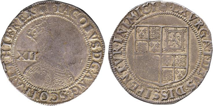 BRITISH COINS. James I (1603-1625), Shilling, first coinage, mm thistle ...