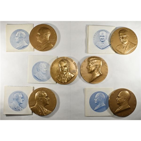 (6) PRESIDENTIAL BRONZE MEDALS W/ HIGH RELIEF