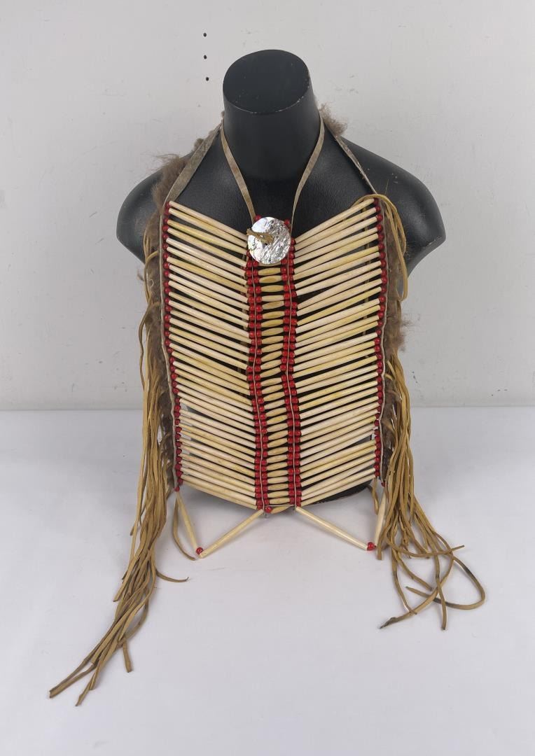 Plains Indian Bone Hair Pipe Breastplate