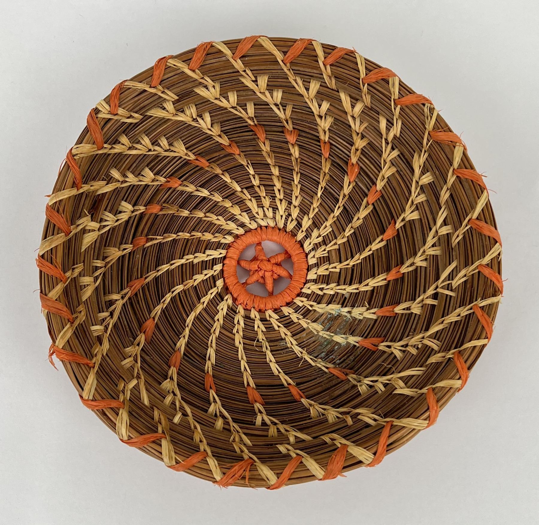 Native American Indian Pine Needle Basket-