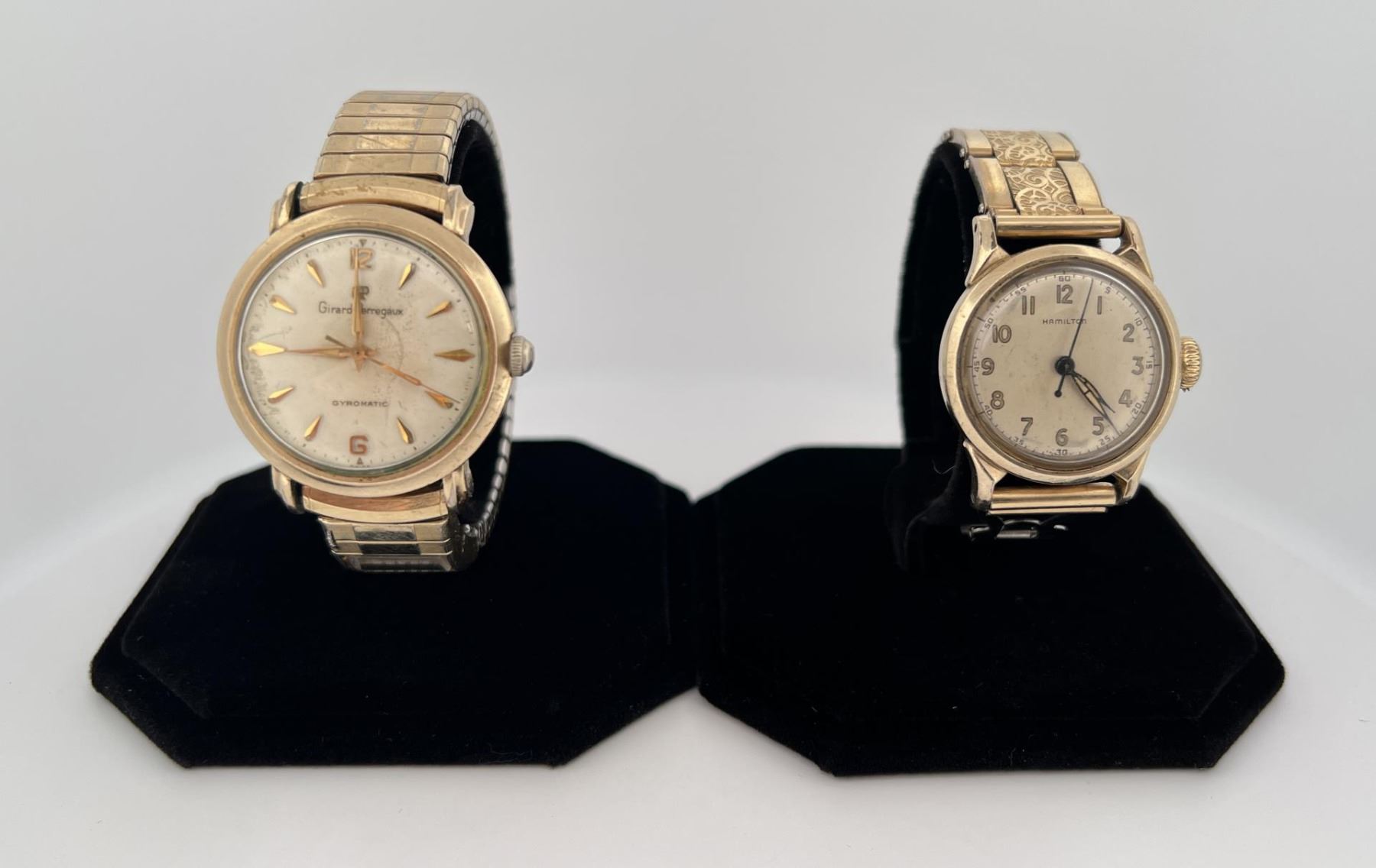 Pair of Vintage Watches Girard Perregaux Hamilton