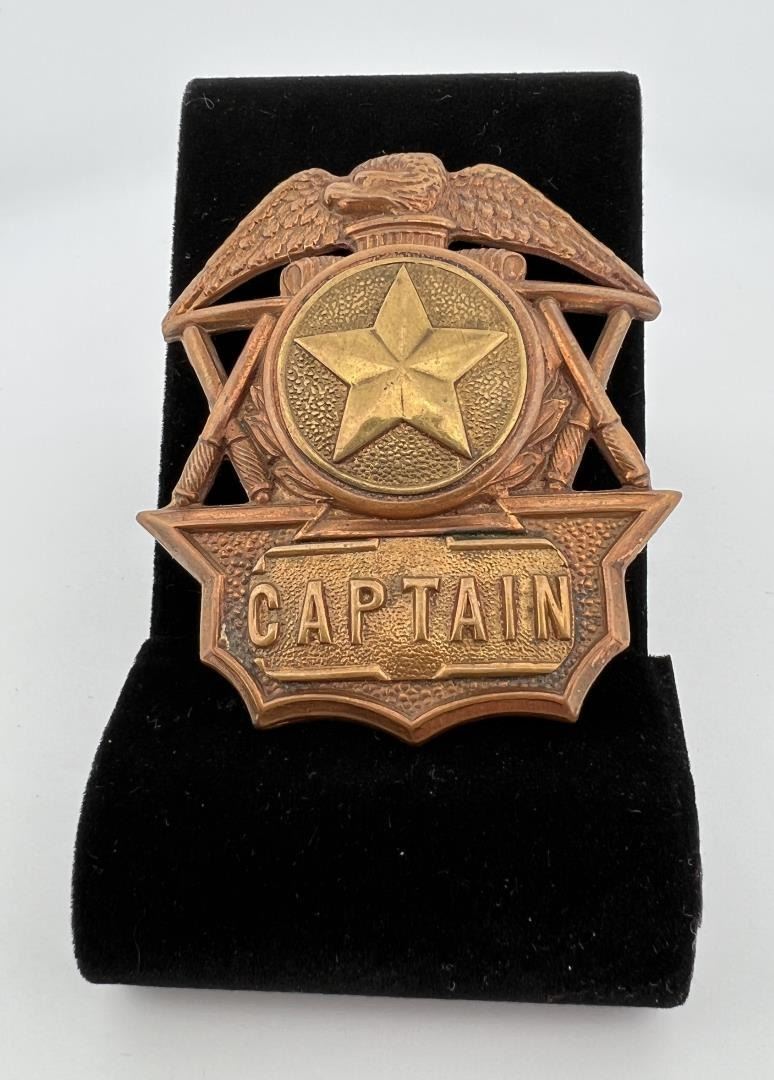 Antique Police Captain Hat Badge