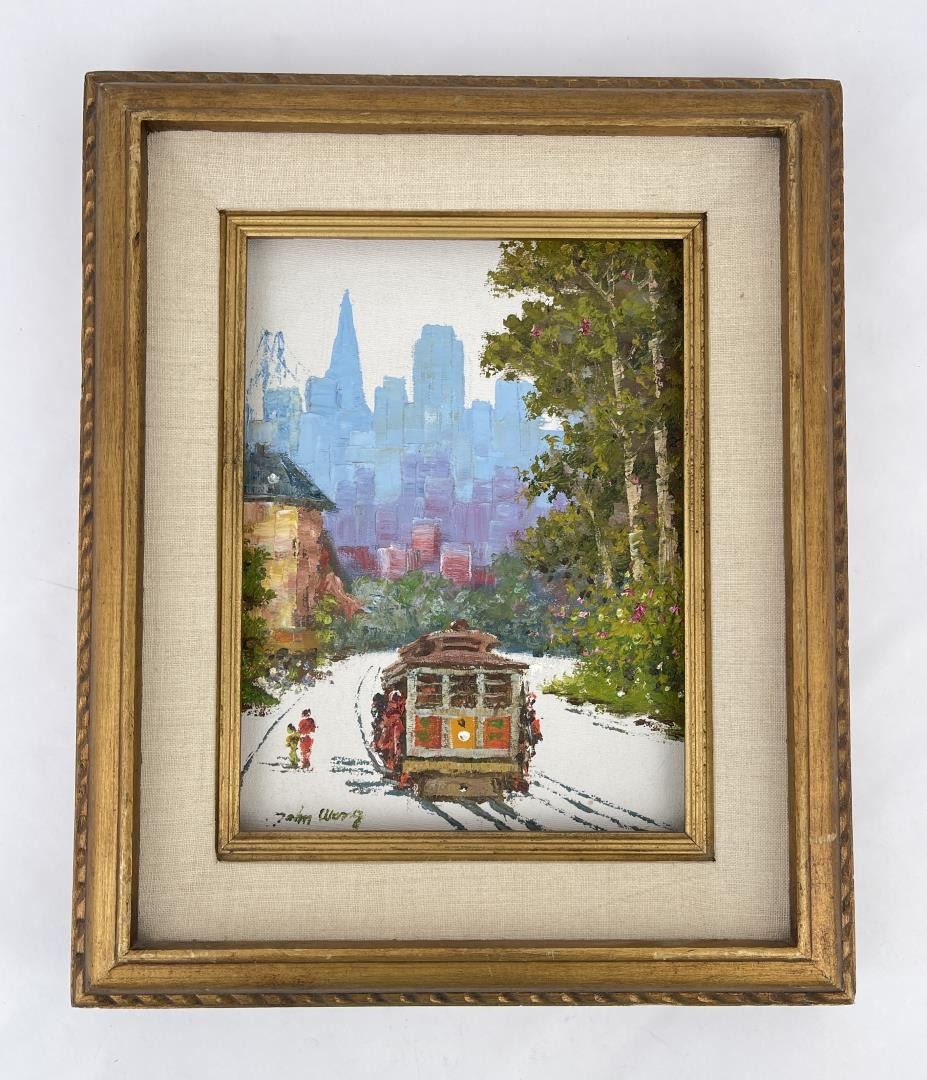 San Francisco California Cable Car Oil Painting