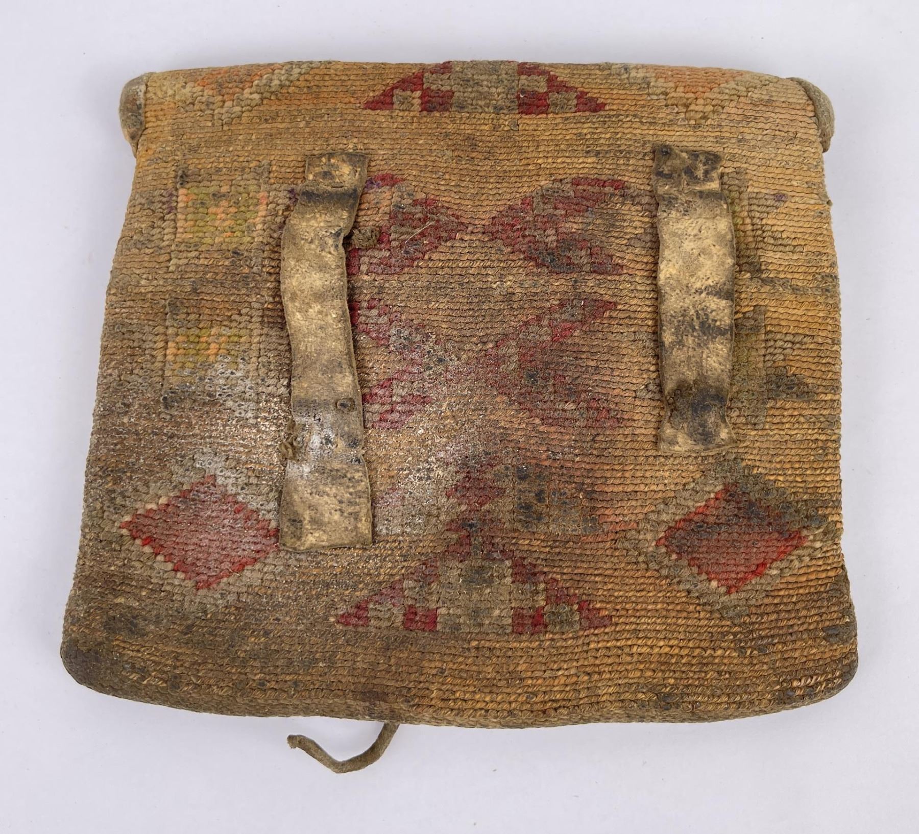 Antique Nez Perce Indian Woven Corn Husk Bag