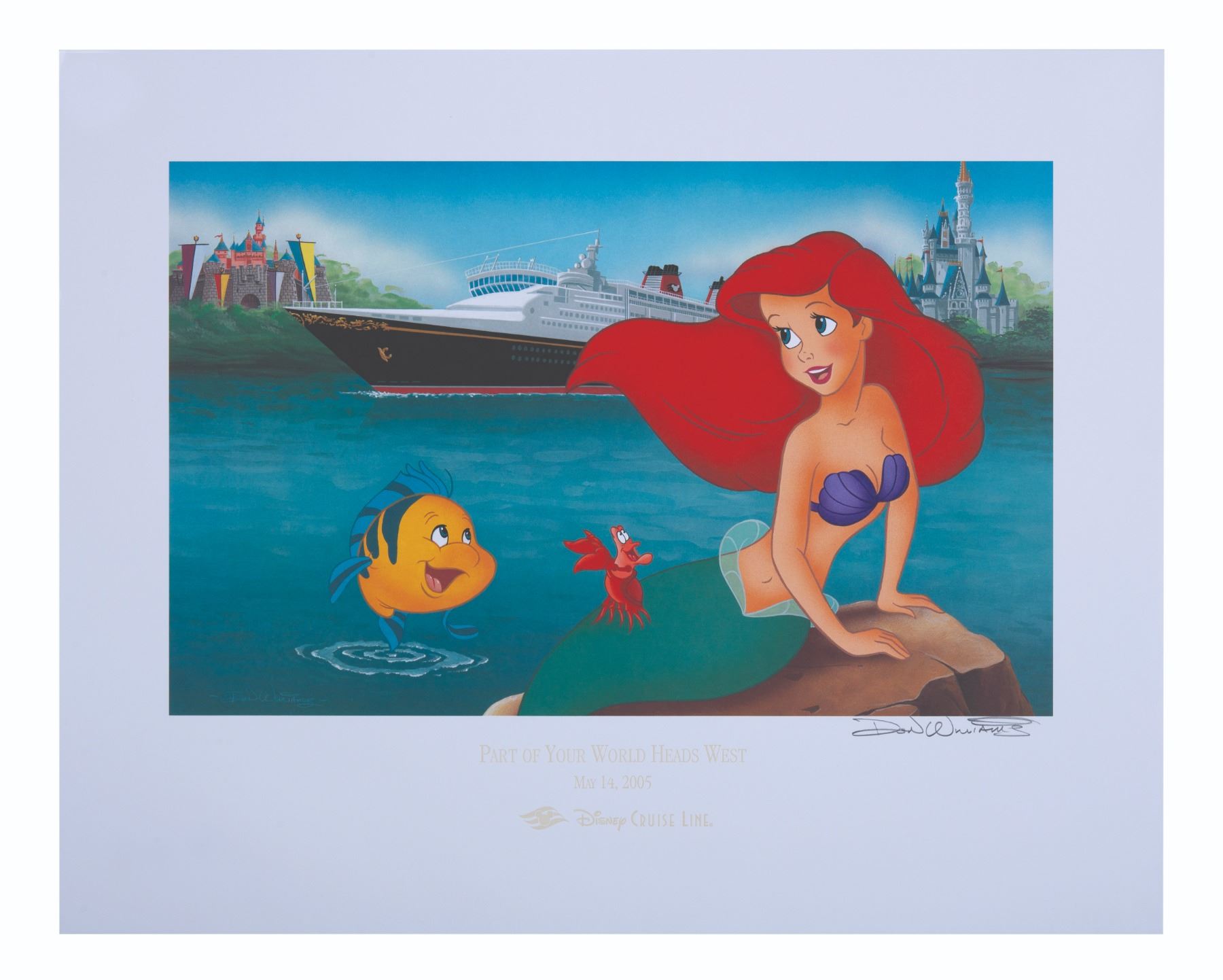 Don "Ducky" Williams Signed Disney Cruise Lithograph.