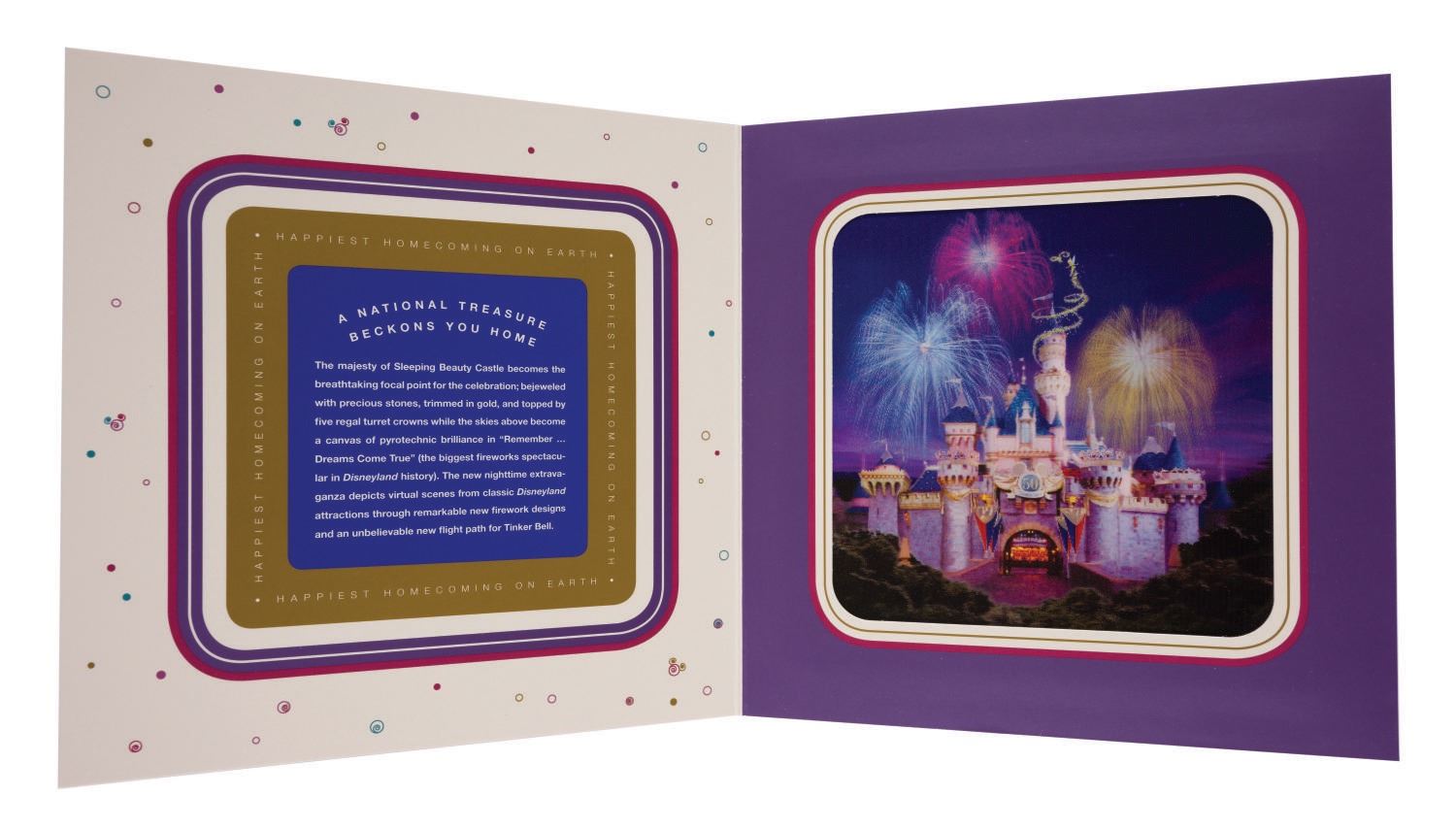 A Disneyland 50th Anniversary Lenticular Book.