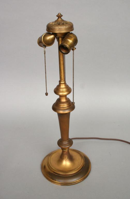 Antique Wilkinson Fleur de Lis Leaded Glass Lamp