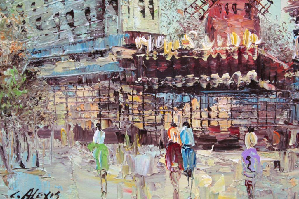 L. Alexis Oil Painting of Moulin Rouge