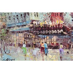 L. Alexis Oil Painting of Moulin Rouge