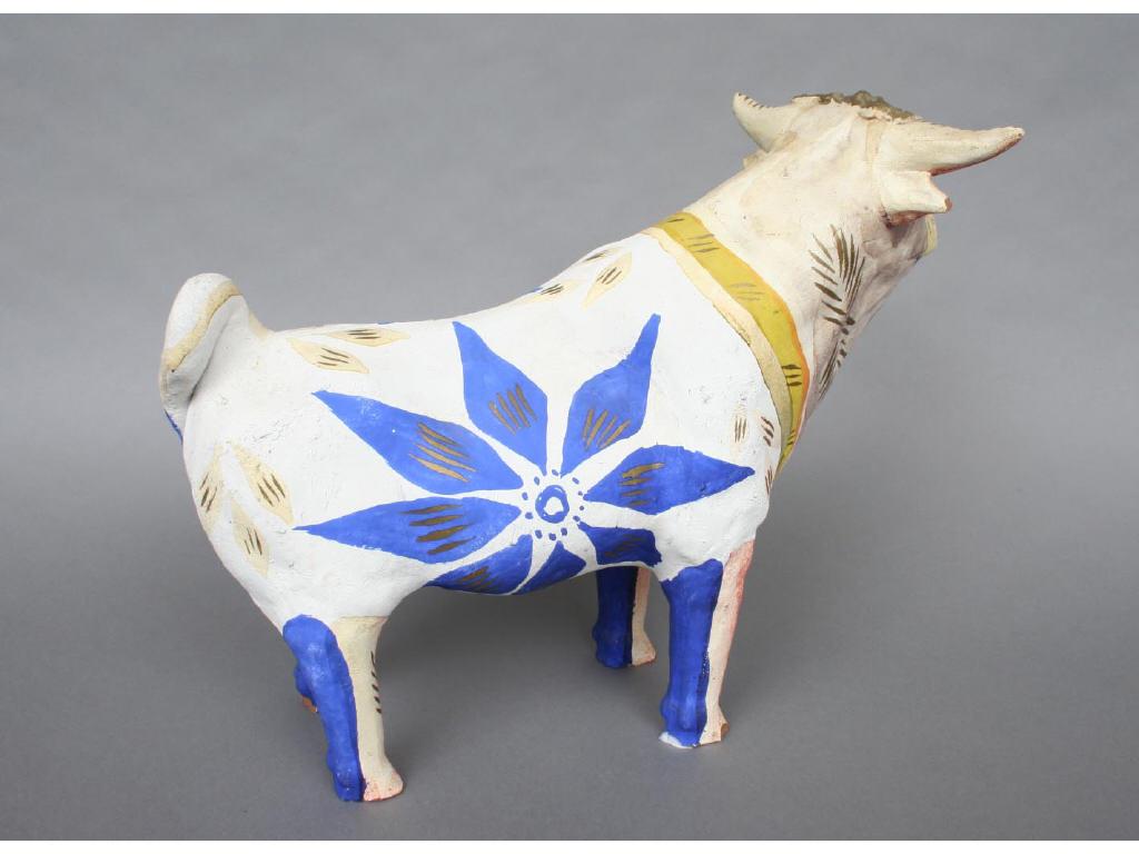 Mexican Pottery Bull Sculpture