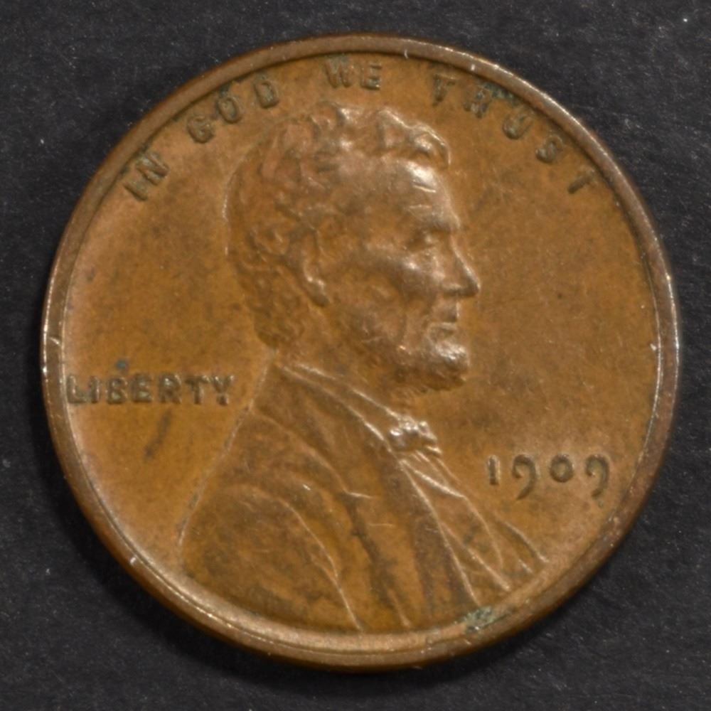 1909 VDB DDO LINCOLN CENT BU