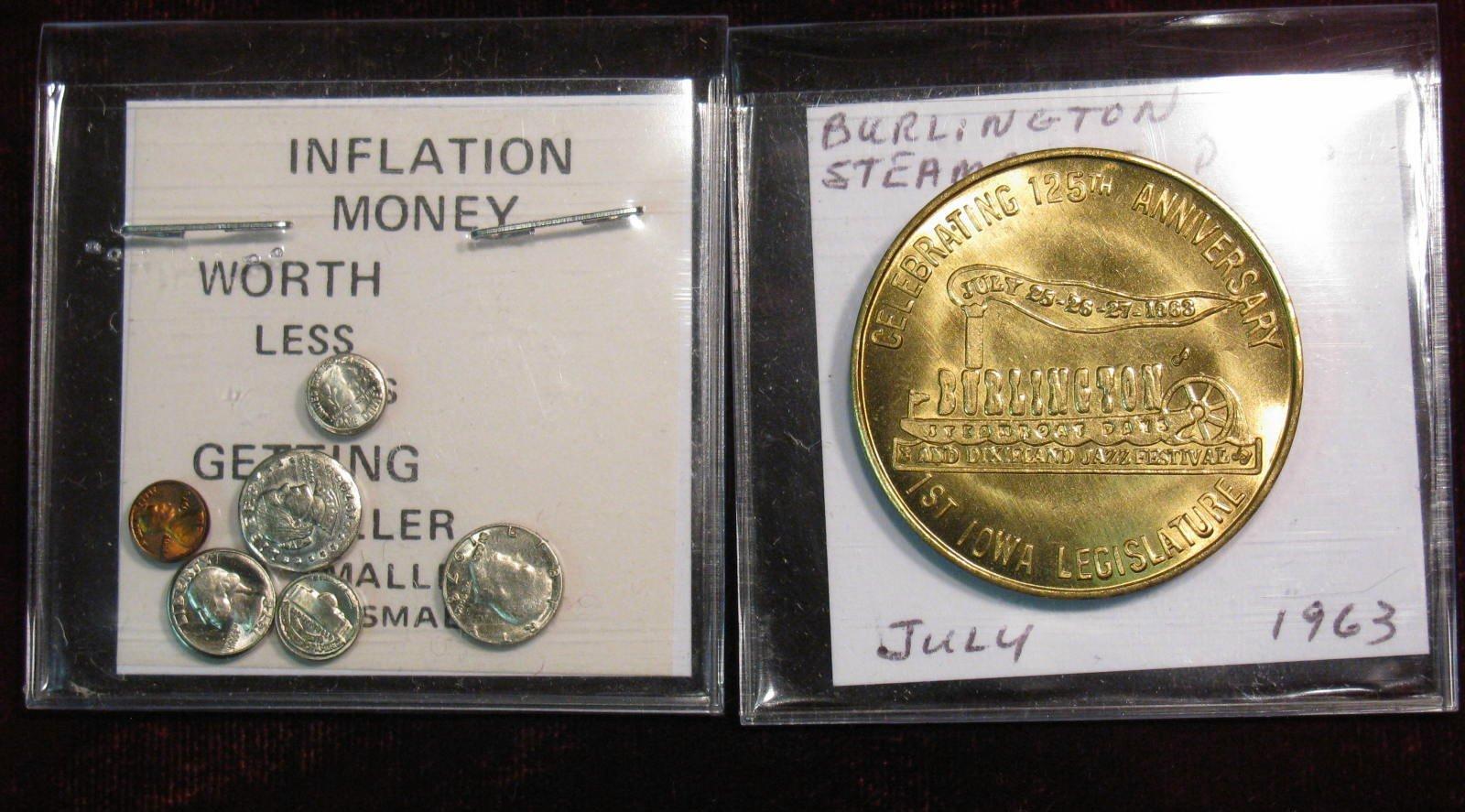 303. (6 pc)Set of Inflation Money,1963 Burlington Iowa Medal