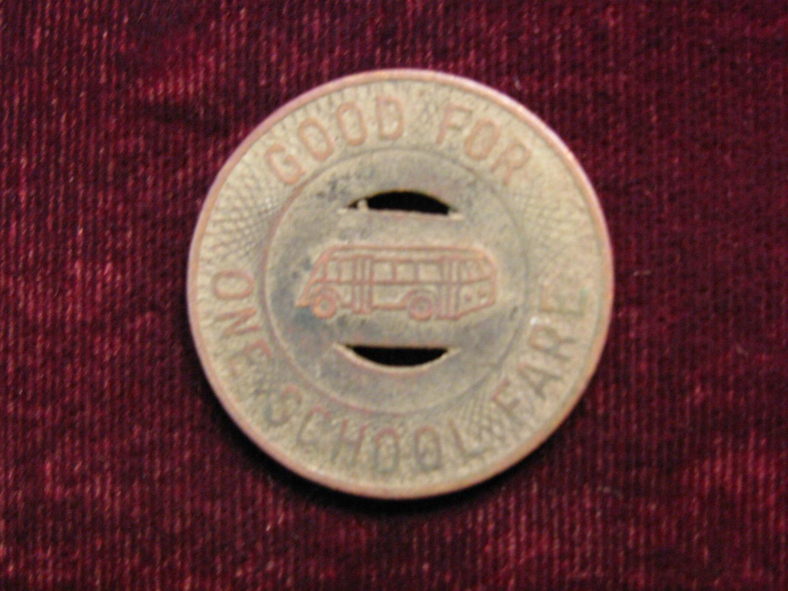 528. Otumwa City Lines Good For One School Fare, Bus Token.