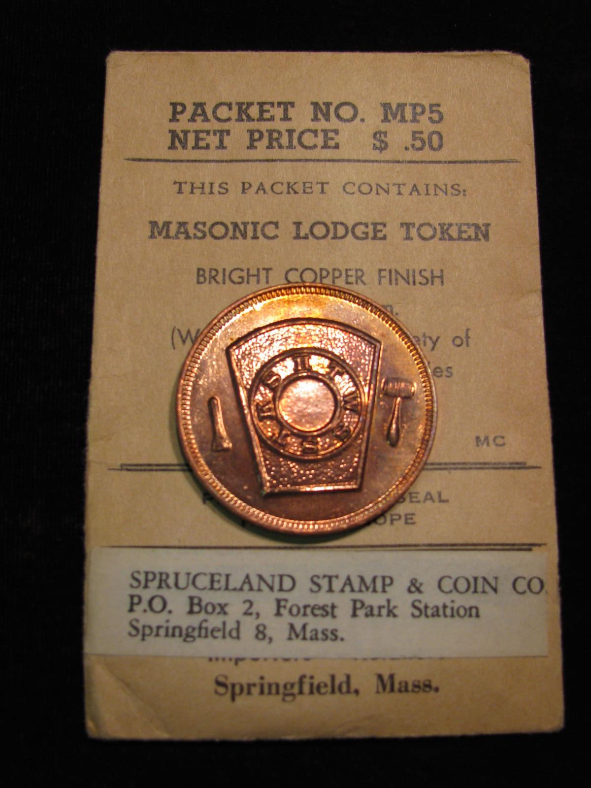 997. Masonic Lodge Token, Blank. Gem BU.