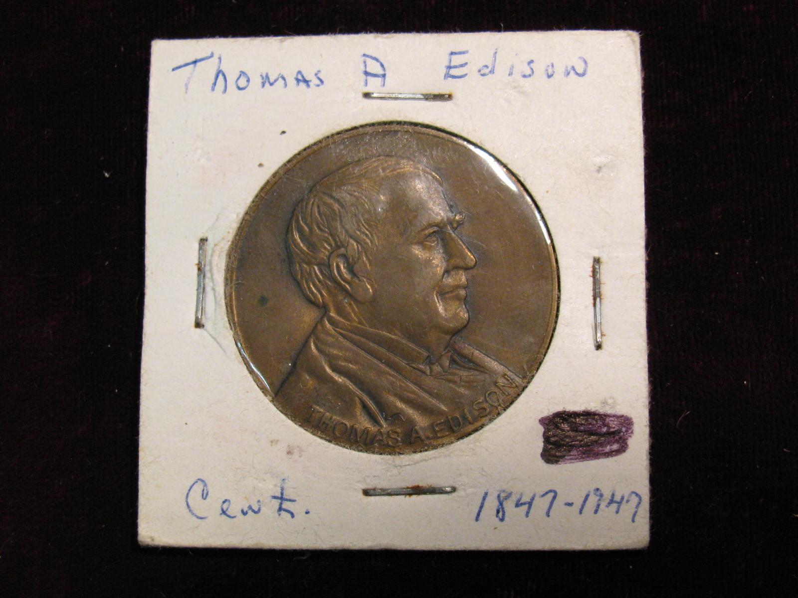 3090. 1847-1947 Thomas Edison Centennial Medal.