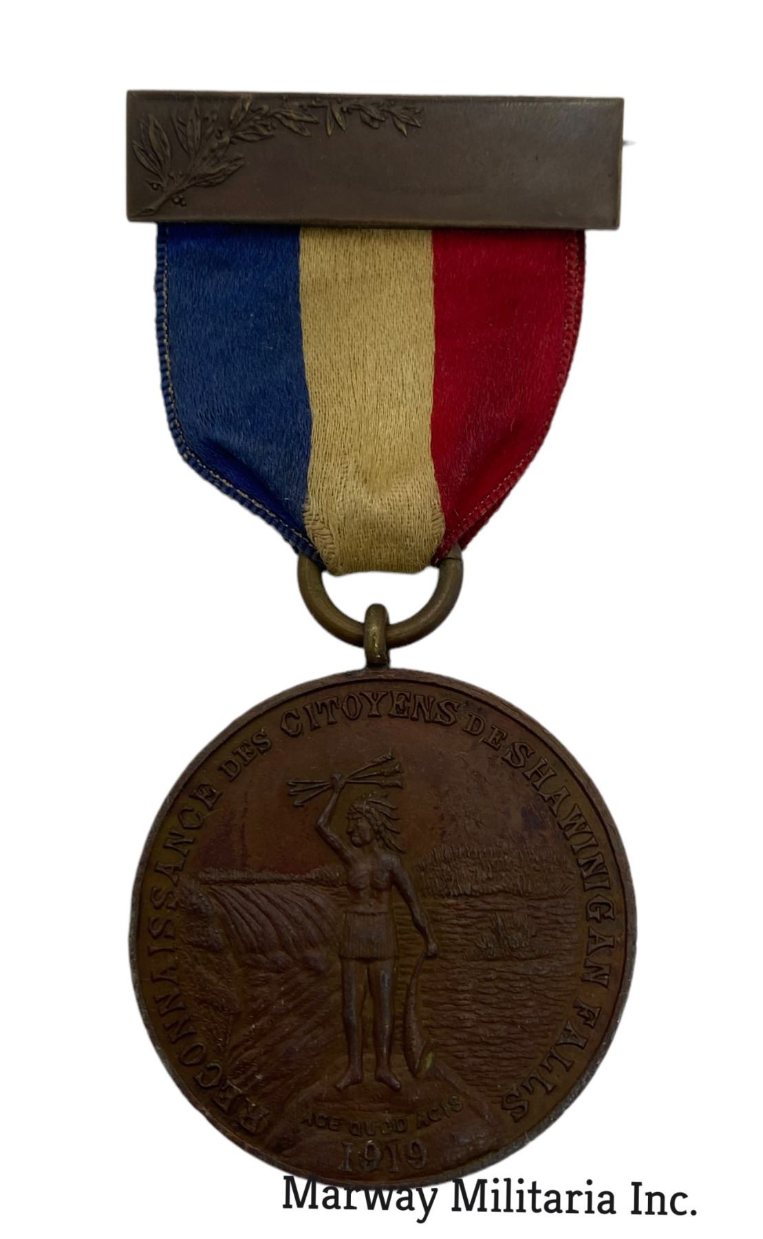 WW1 Welcome Home Medal Shawinigan Falls PQ