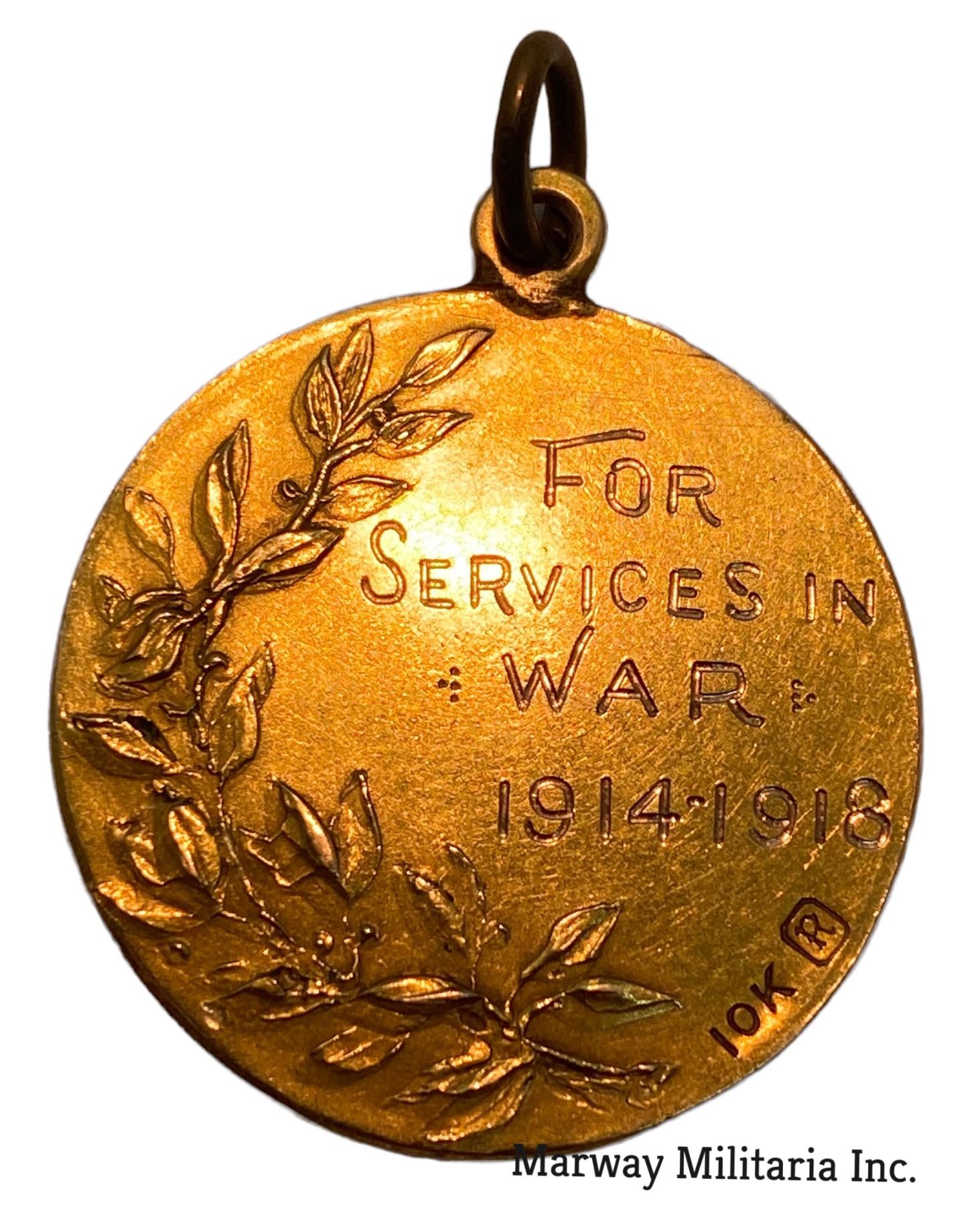 WW1 Welcome Home Medal F.H. Dolson Nursing Sister - IN GOLD