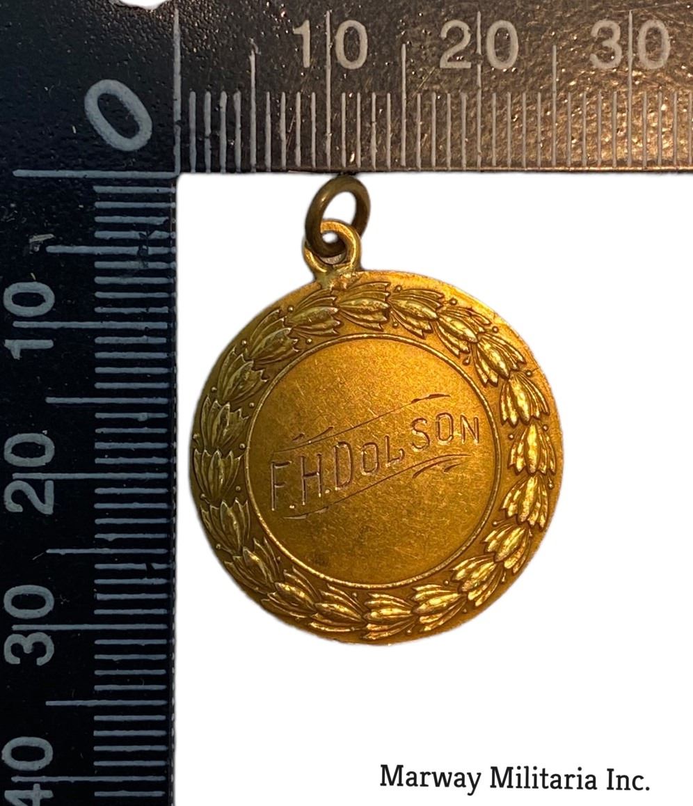 WW1 Welcome Home Medal F.H. Dolson Nursing Sister - IN GOLD