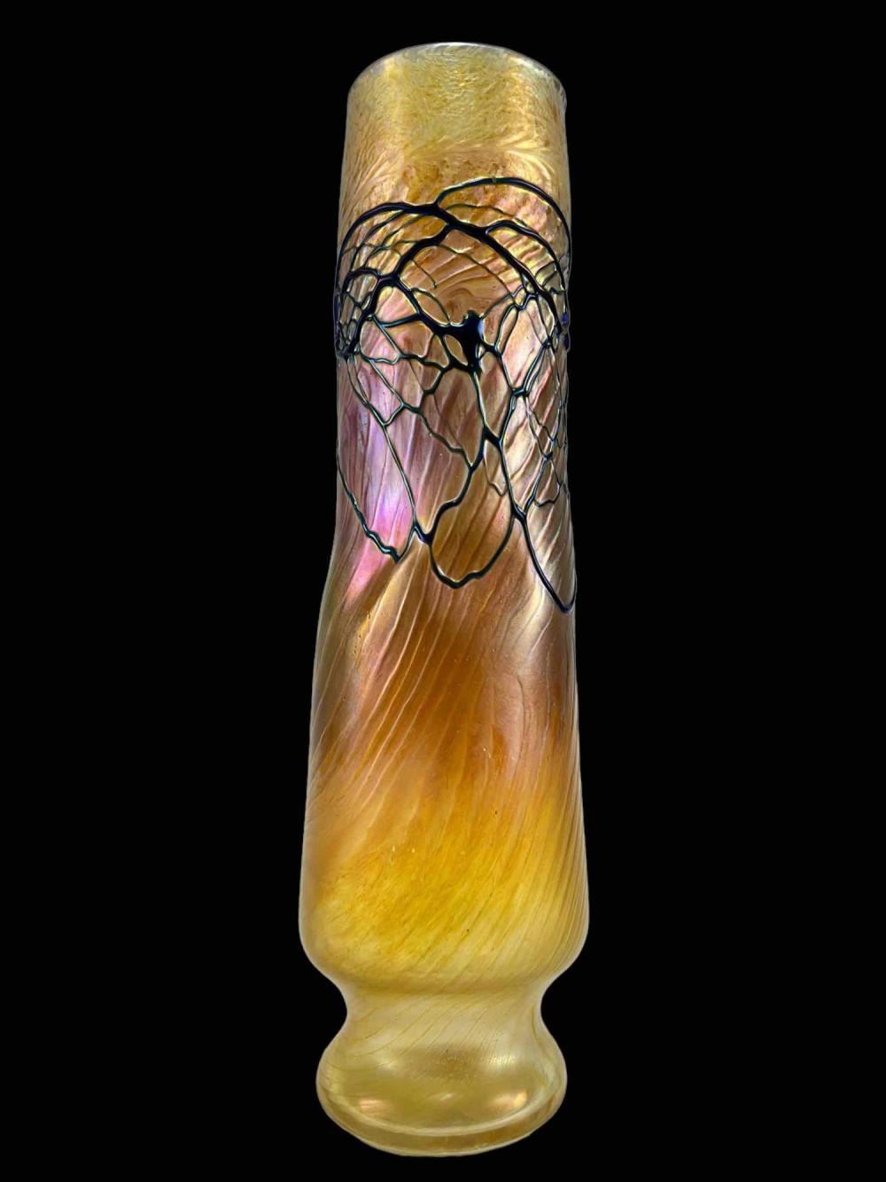 David Salazar Opalescent Art Glass Vase