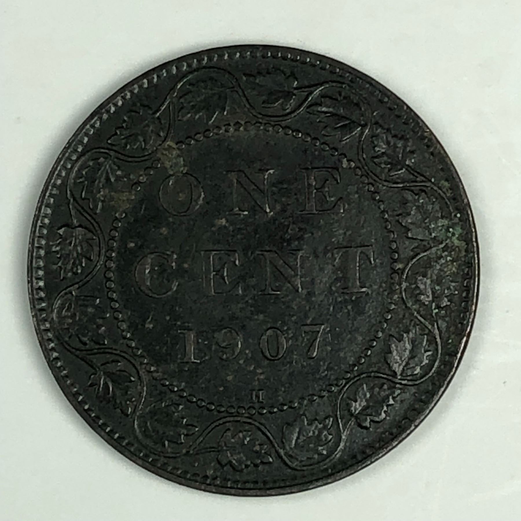 Canadian Large Cent 1907 H VF+