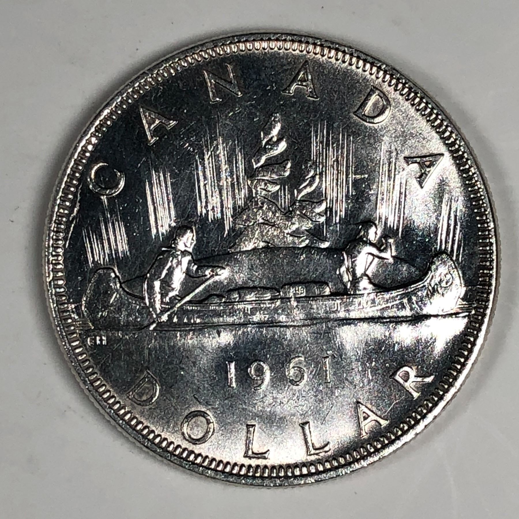 1961 Queen Elizabeth II Canadian Silver Dollar UNC 9