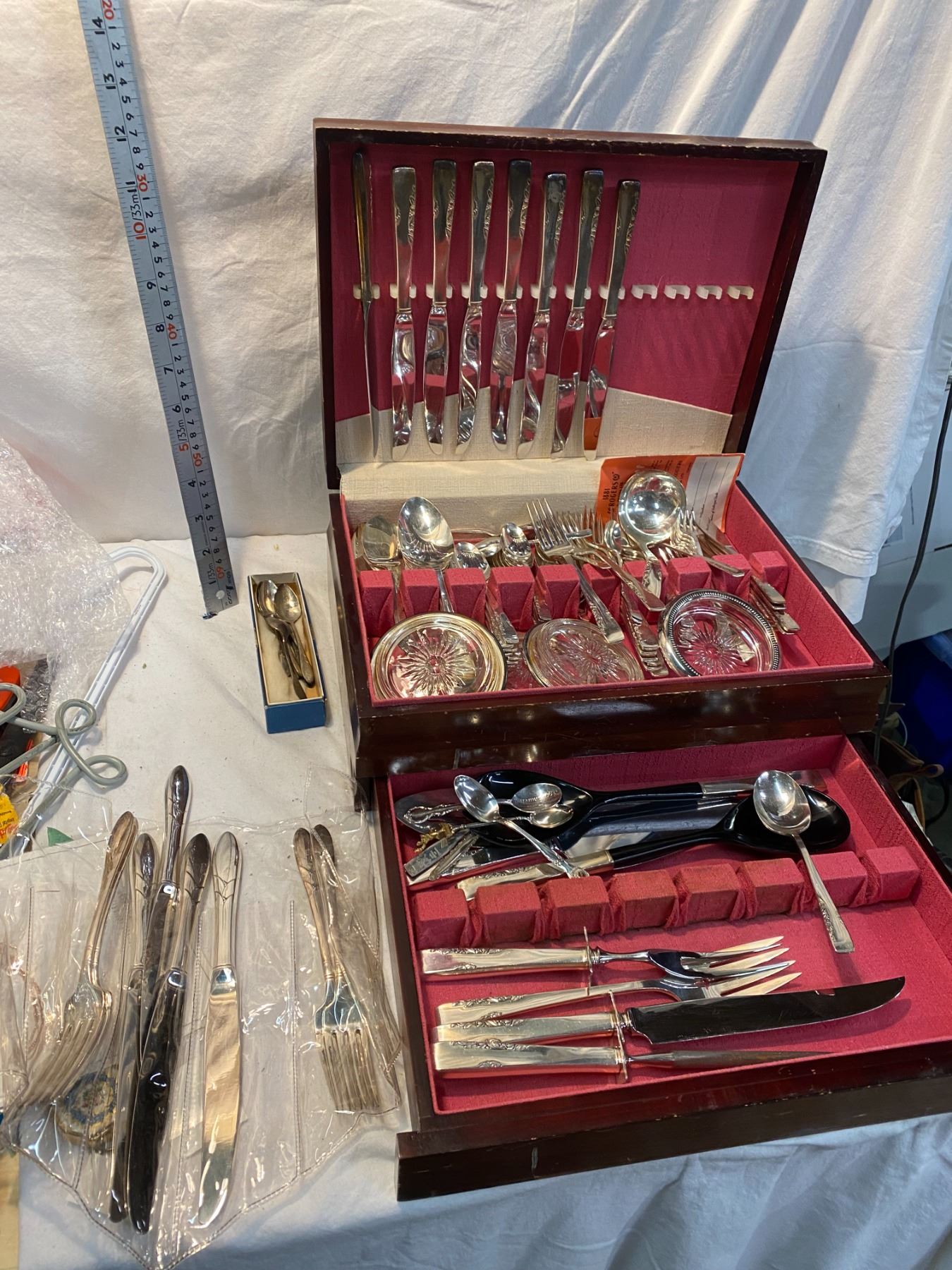 Flatware in case