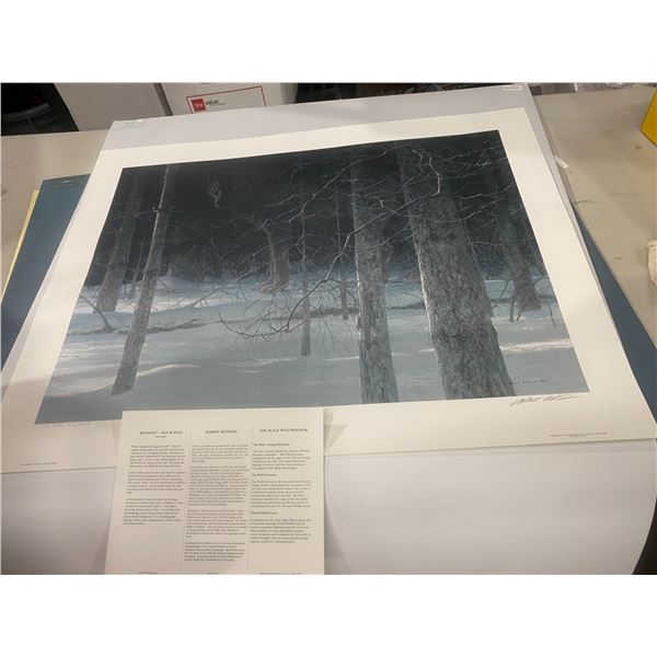 Robert Bateman Midnight Black Wolf