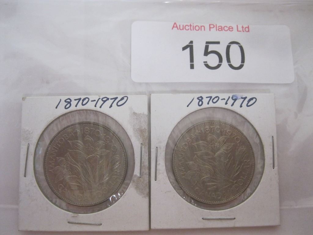 2x 1870-1970 dollar coins