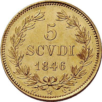 Bologna. Pio IX. Da 5 scudi romani anno I-1846