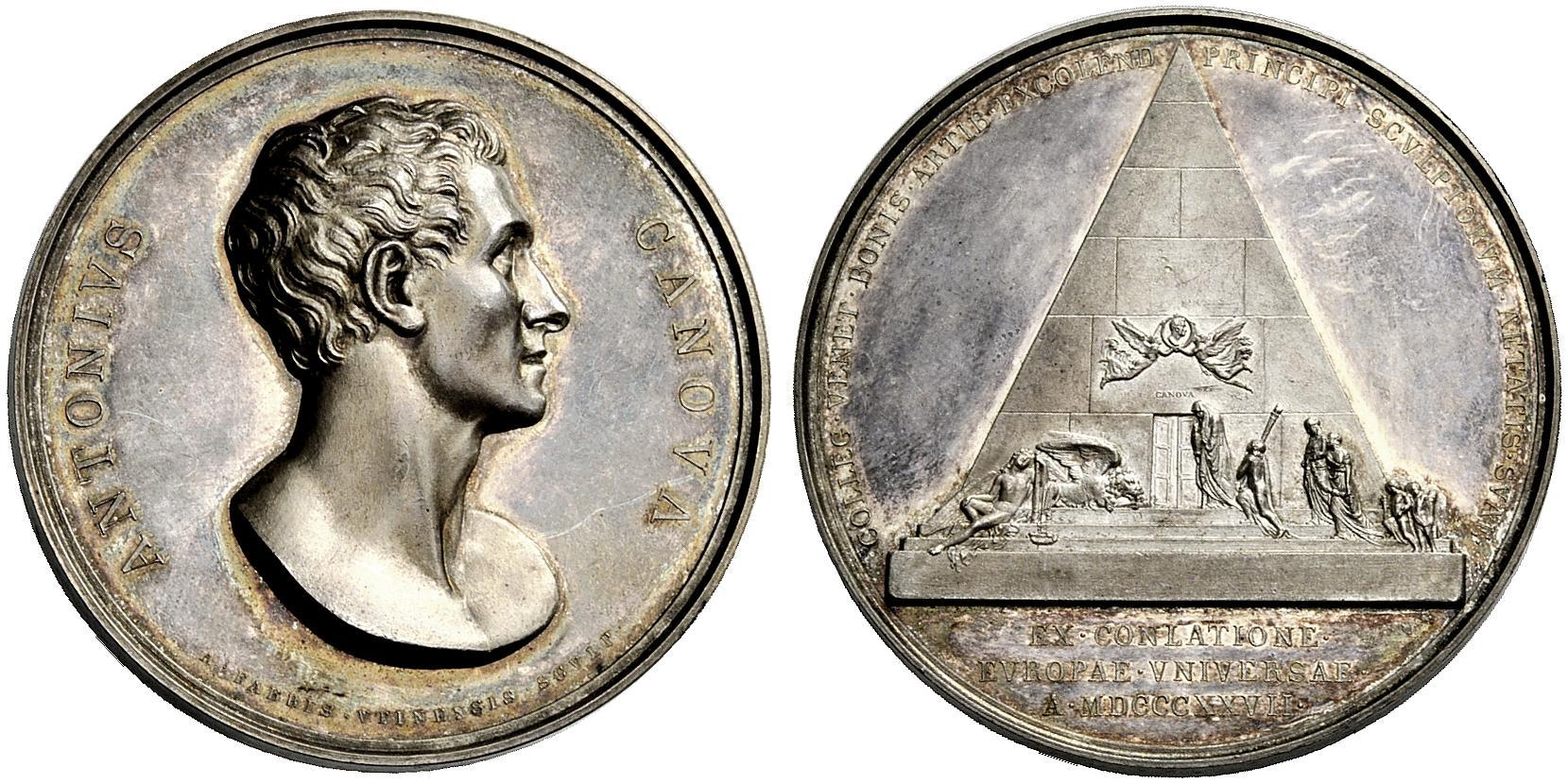 Antonio Canova scultore, 1757-1822. Medaglia 1827