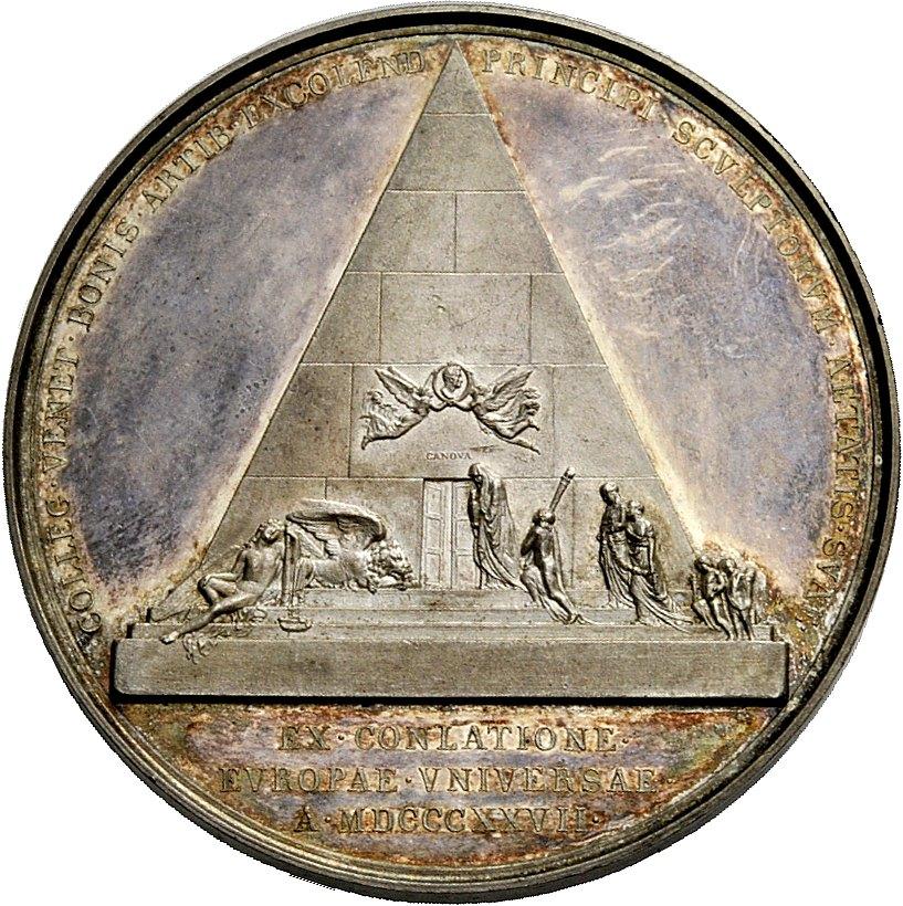 Antonio Canova scultore, 1757-1822. Medaglia 1827