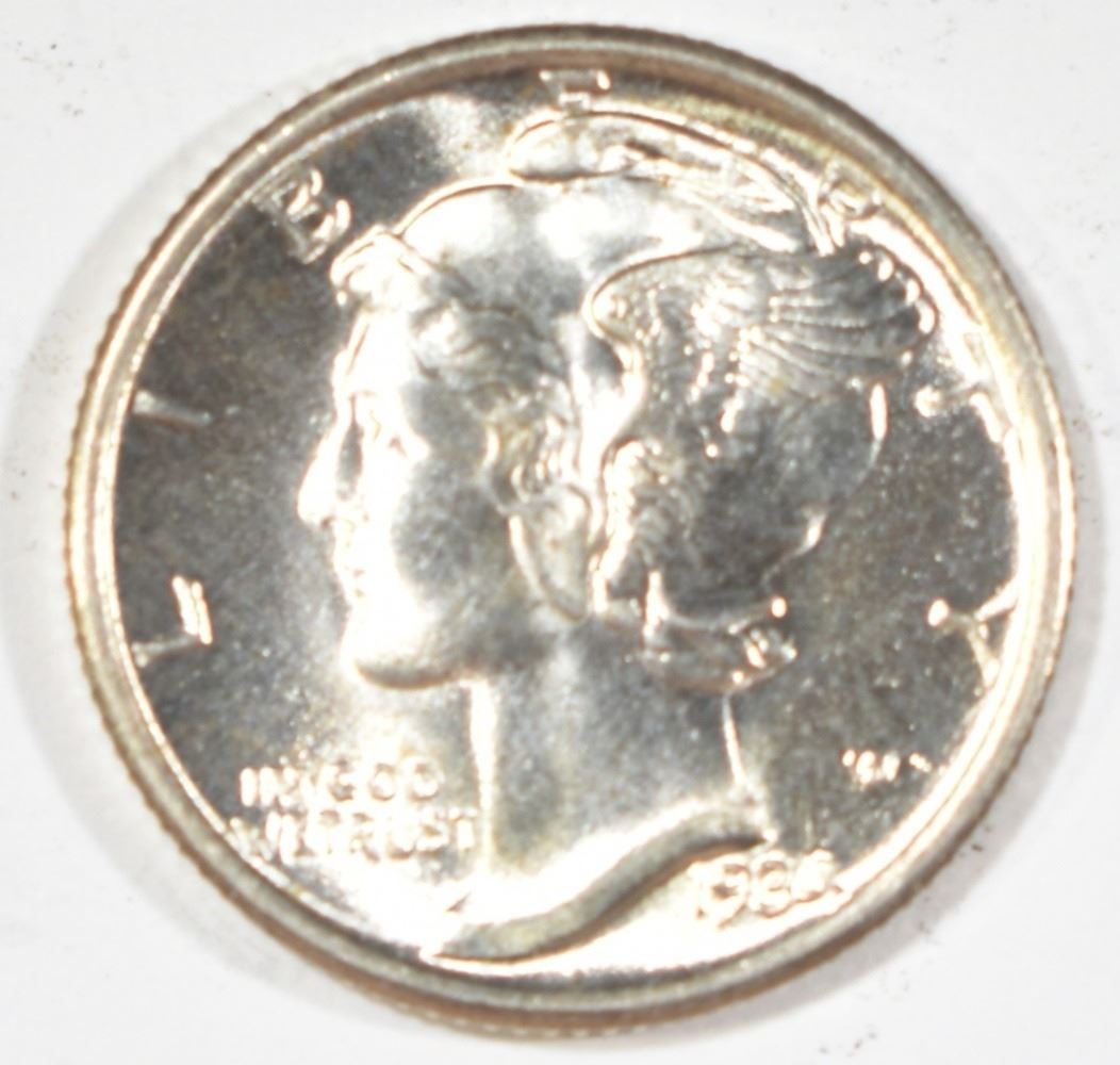 1934 MERCURY DIME FULL BANDS GEM BU