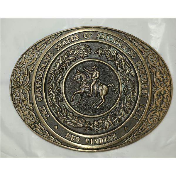 Confederate States of America Brass Belt Buckle - Civil War 1862