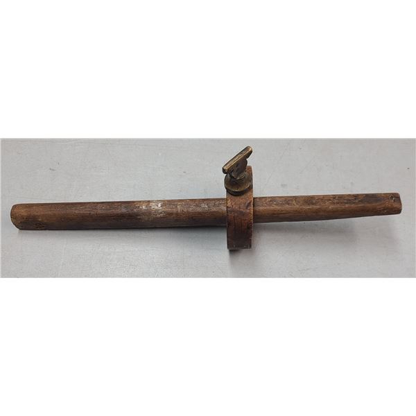 ANTIQUE Carpenters Scribe Tool Wood and Brass