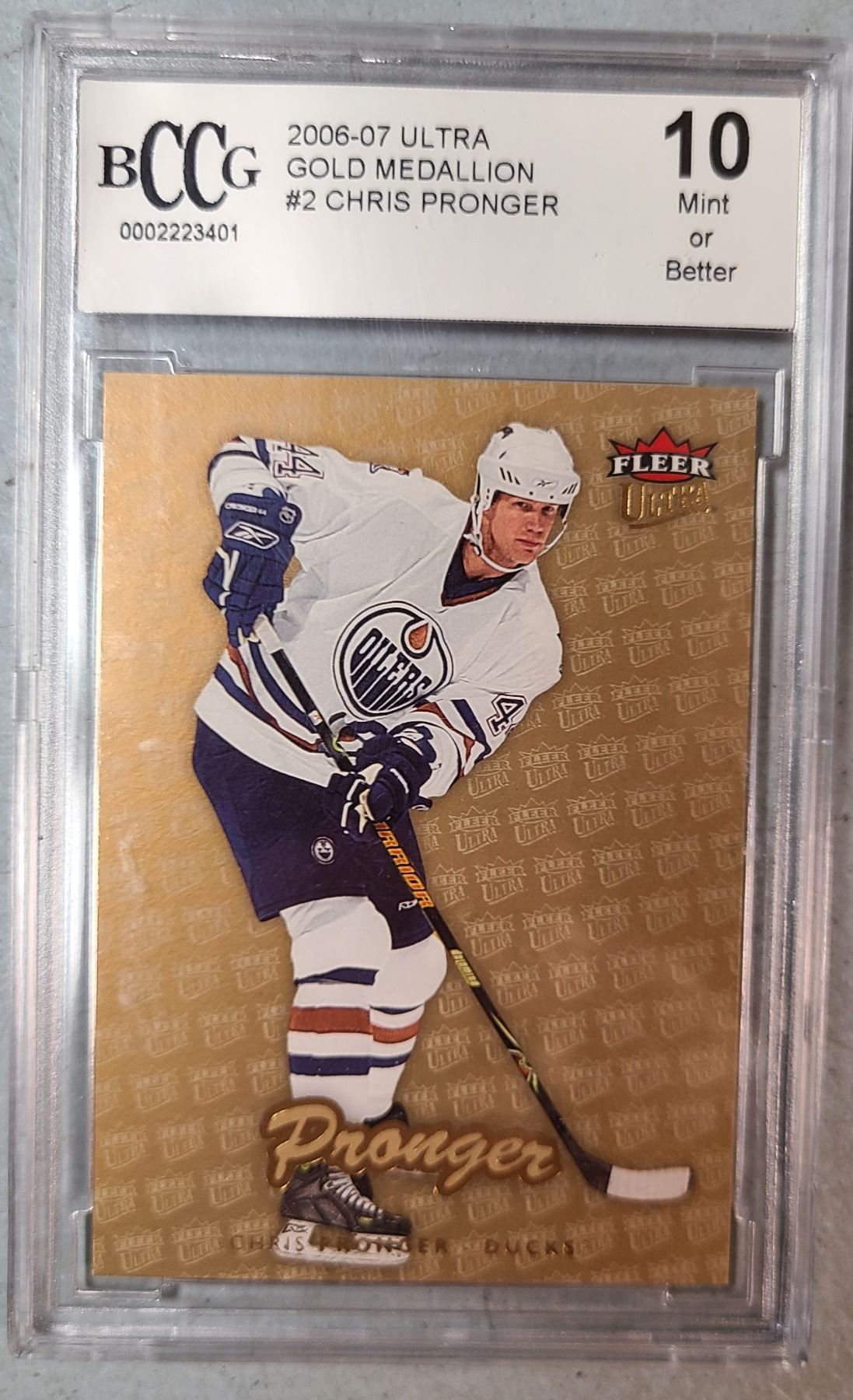 Graded Chris Pronger Edmonton Oilers Card - #10 Mint by Beckett..