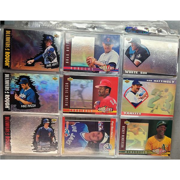 9 Sheets of Baseball Cards - 1970's to 2000's - Stars and Rookies ...