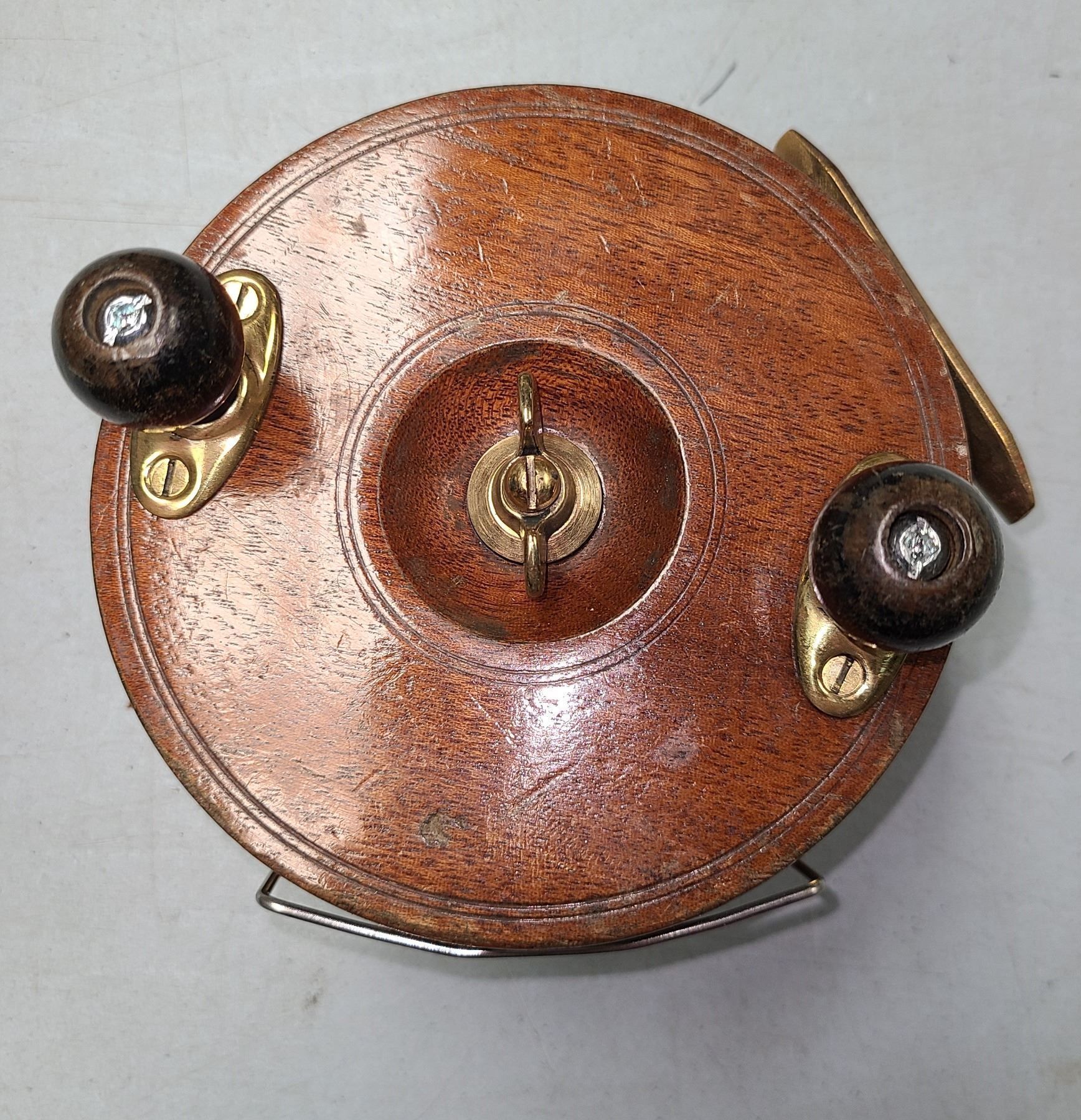 Vintage PEETZ Wood & Brass 5" Trolling & Mooching Reel Made in Victora BC