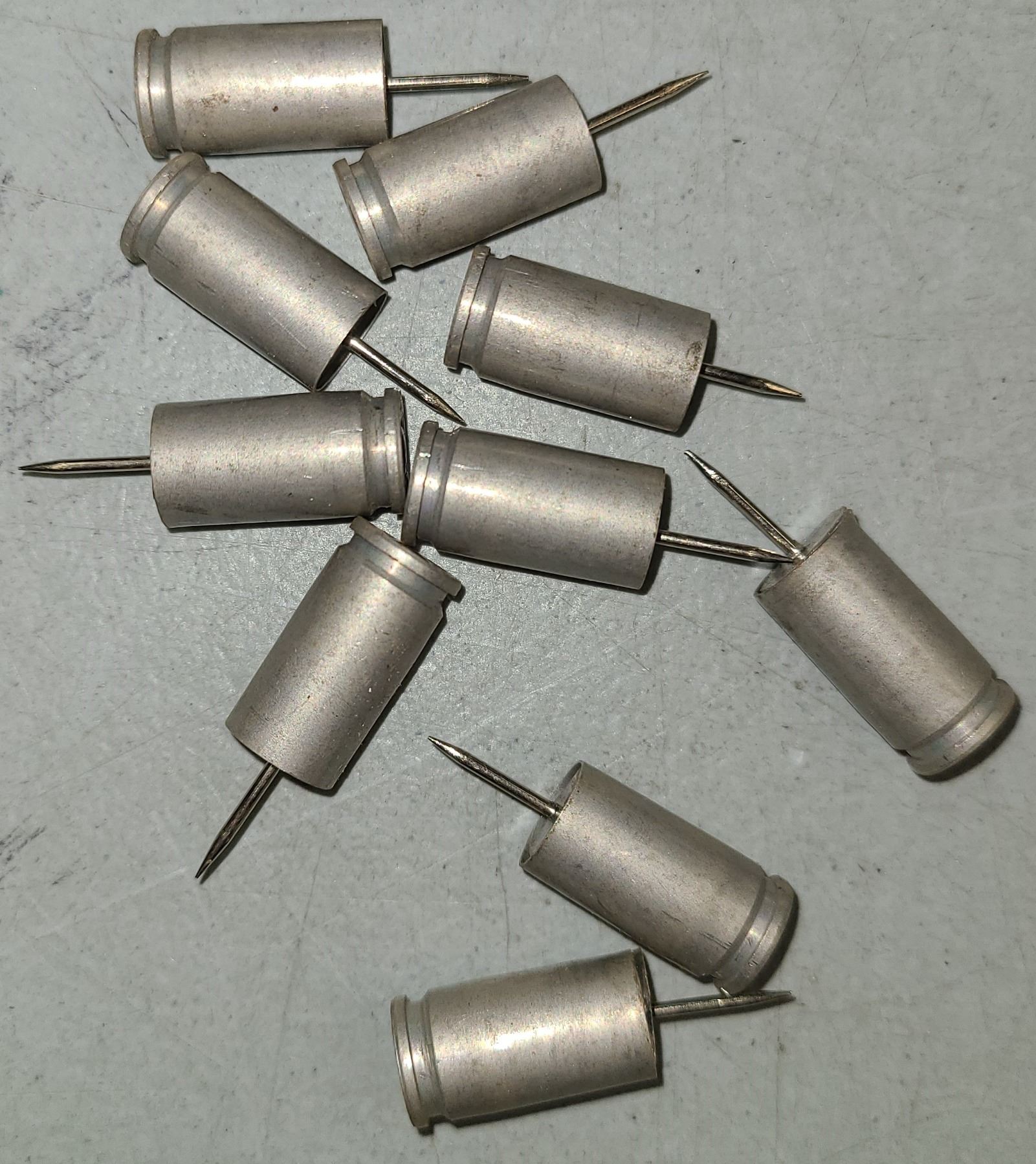 Bullet Casing 9mm Luger PUSH PINS - 10 Pins in all.