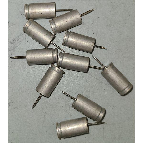 Bullet Casing 9mm Luger PUSH PINS - 10 Pins in all.