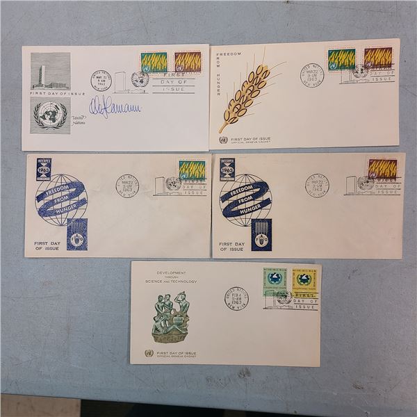 First Day Covers United Nations Stamps - Set of 9 Covers - 1963 Issues