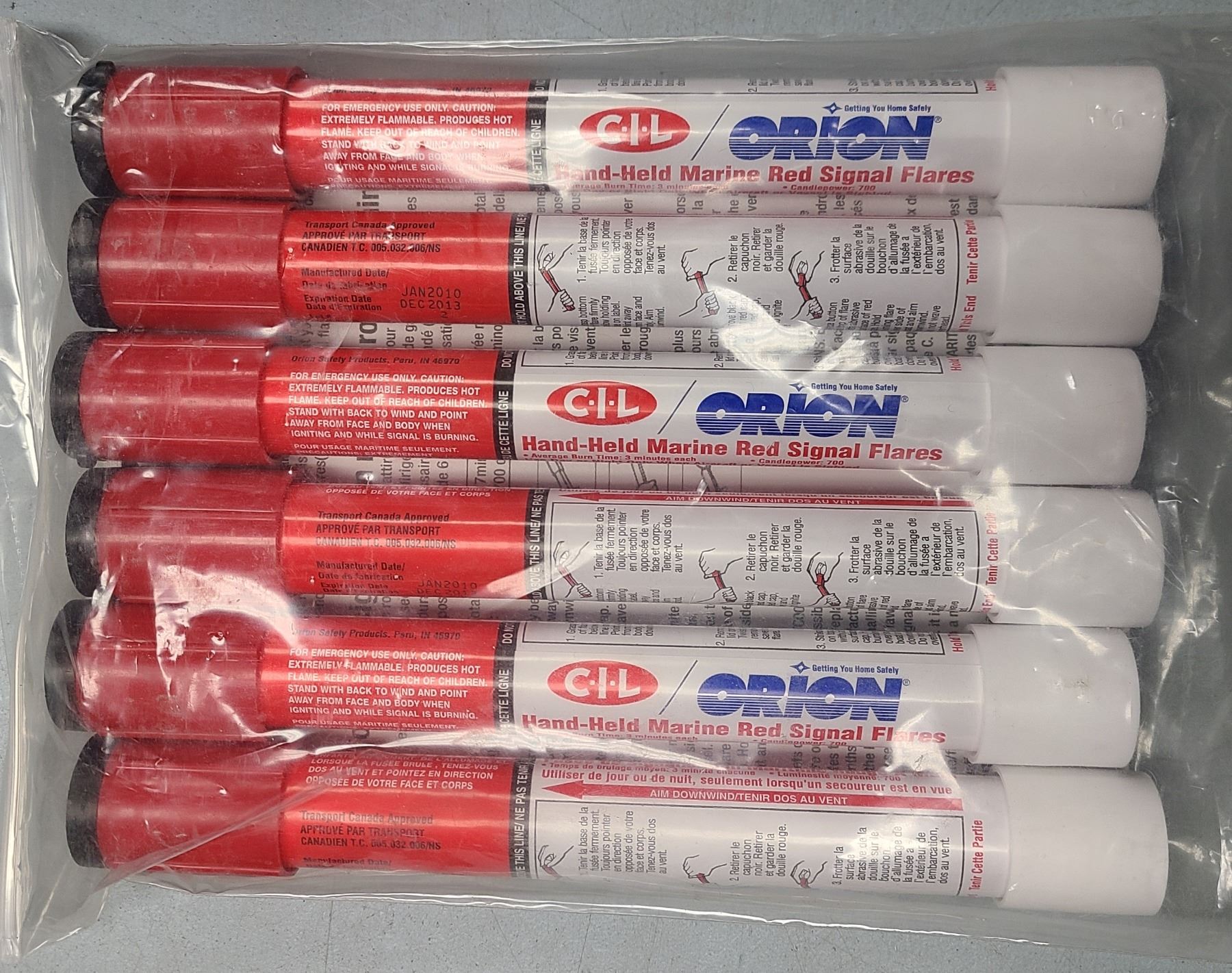 Orion Marine Hand Held Emergency Locator Flares RED Signal Flare - lot ...