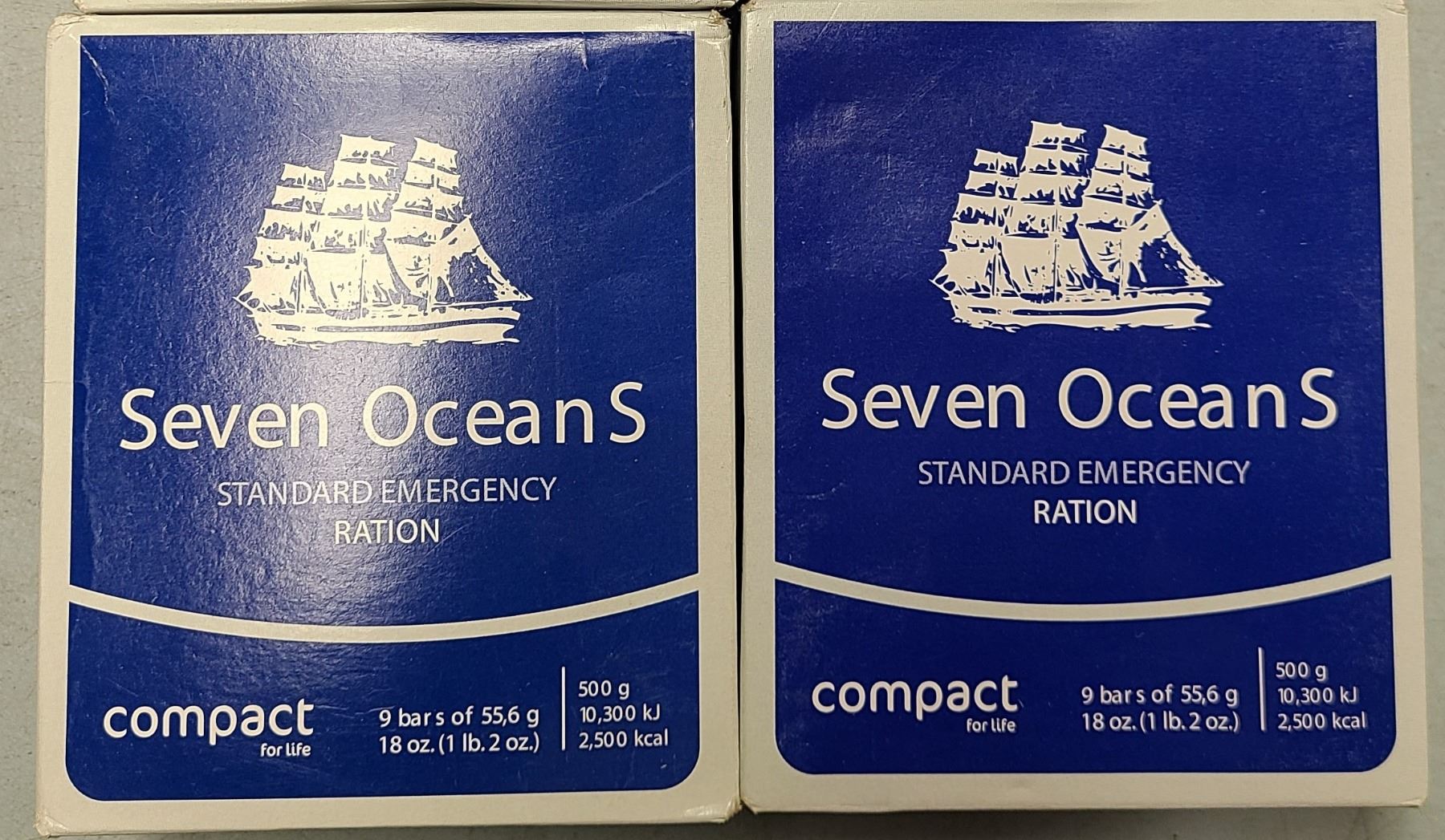 Seven Oceans Standard Emergency Ration Pack - 9 Bars in each Box - 2 ...