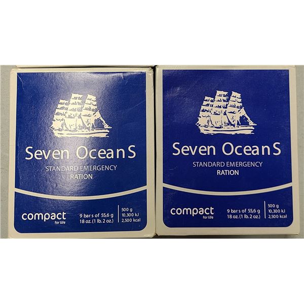 Seven Oceans Standard Emergency Ration Pack - 9 Bars in each Box - 2 ...