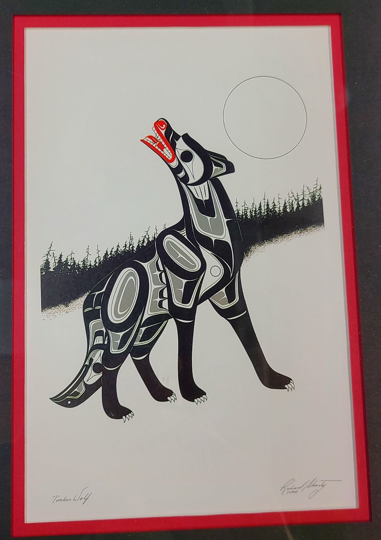 TIMBER WOLF - Richard Shorty Artwork Print Framed under Glass