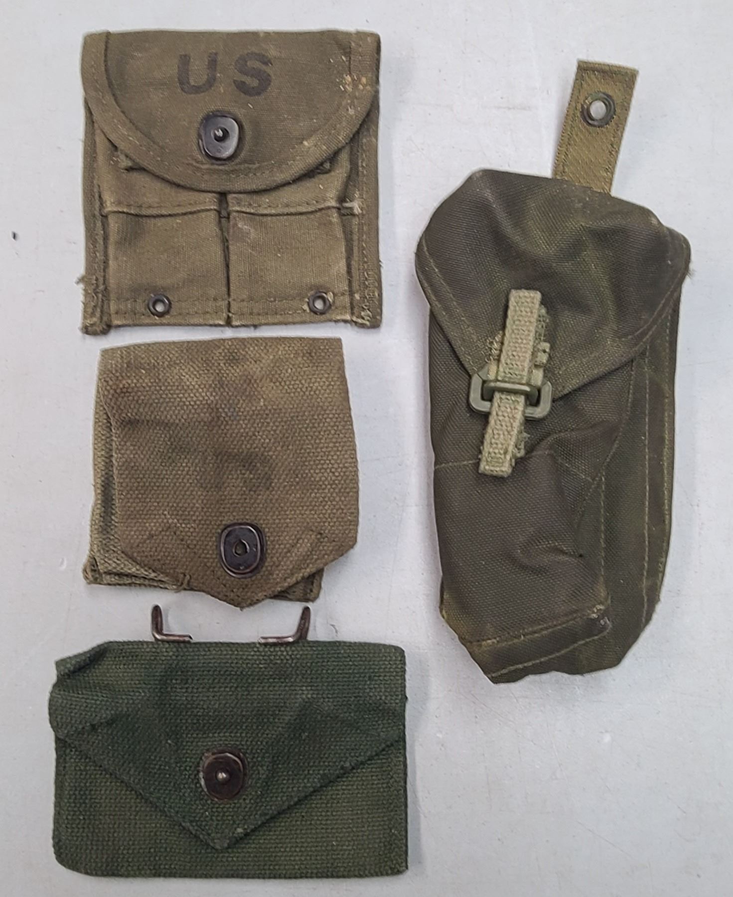 3 x WW2 US Military Pouches & 1 Canadian - Military Surplus