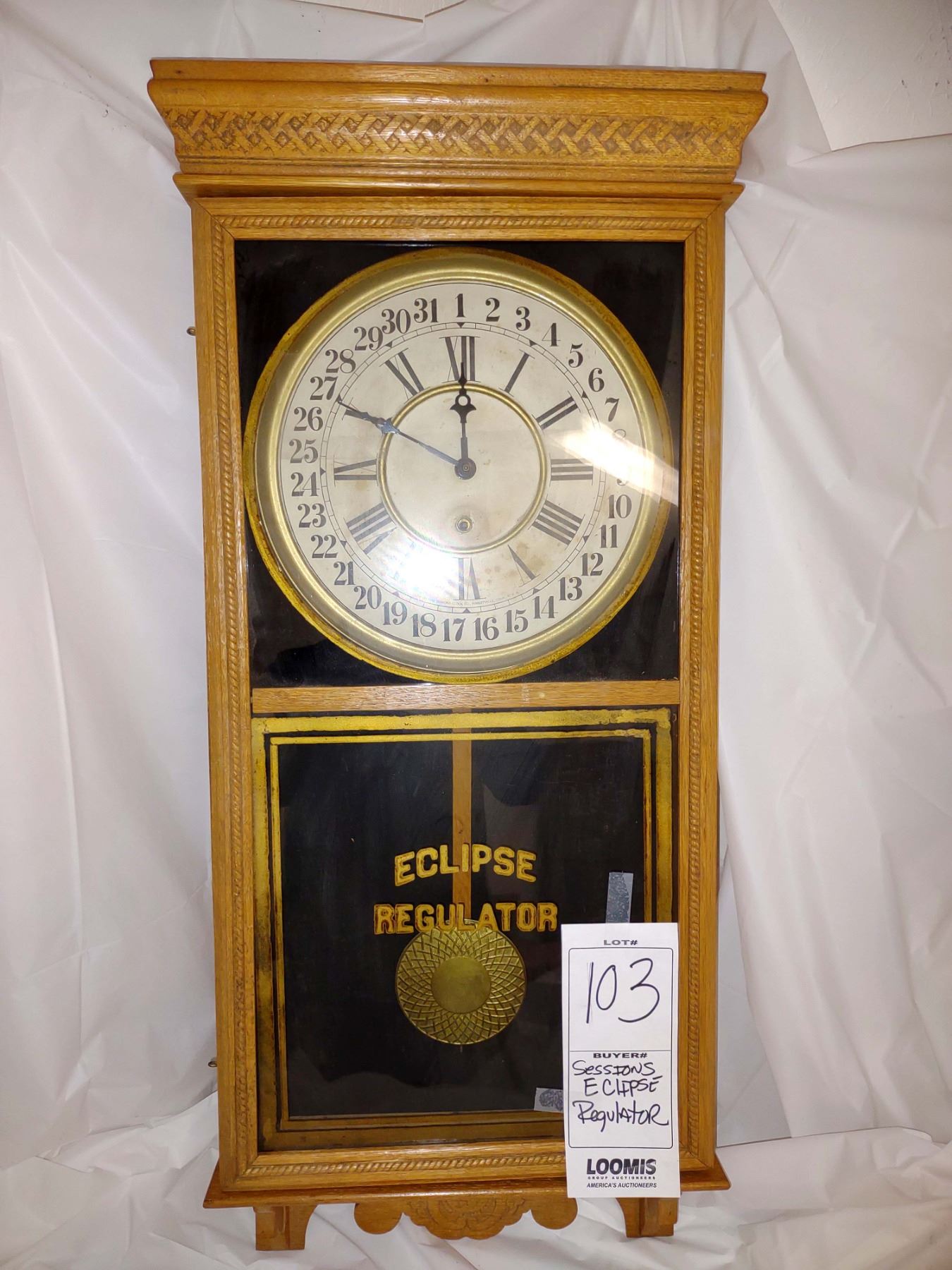 BEAUTIFUL OAK SESSIONS ECLIPS REGULATOR WALL CLOCK