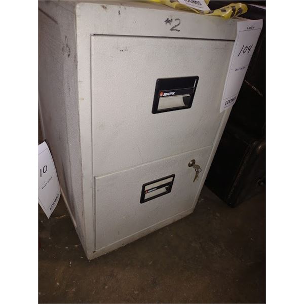 2 DRAWER SENTRY FILING CABINET (LOCKING W/ KEYS)