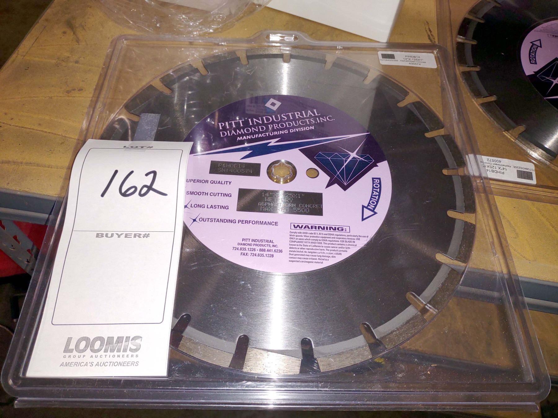 NEW, PITT INDUSTRIAL DIAMOND WET/DRY CEMENT BLADE 14x125x1