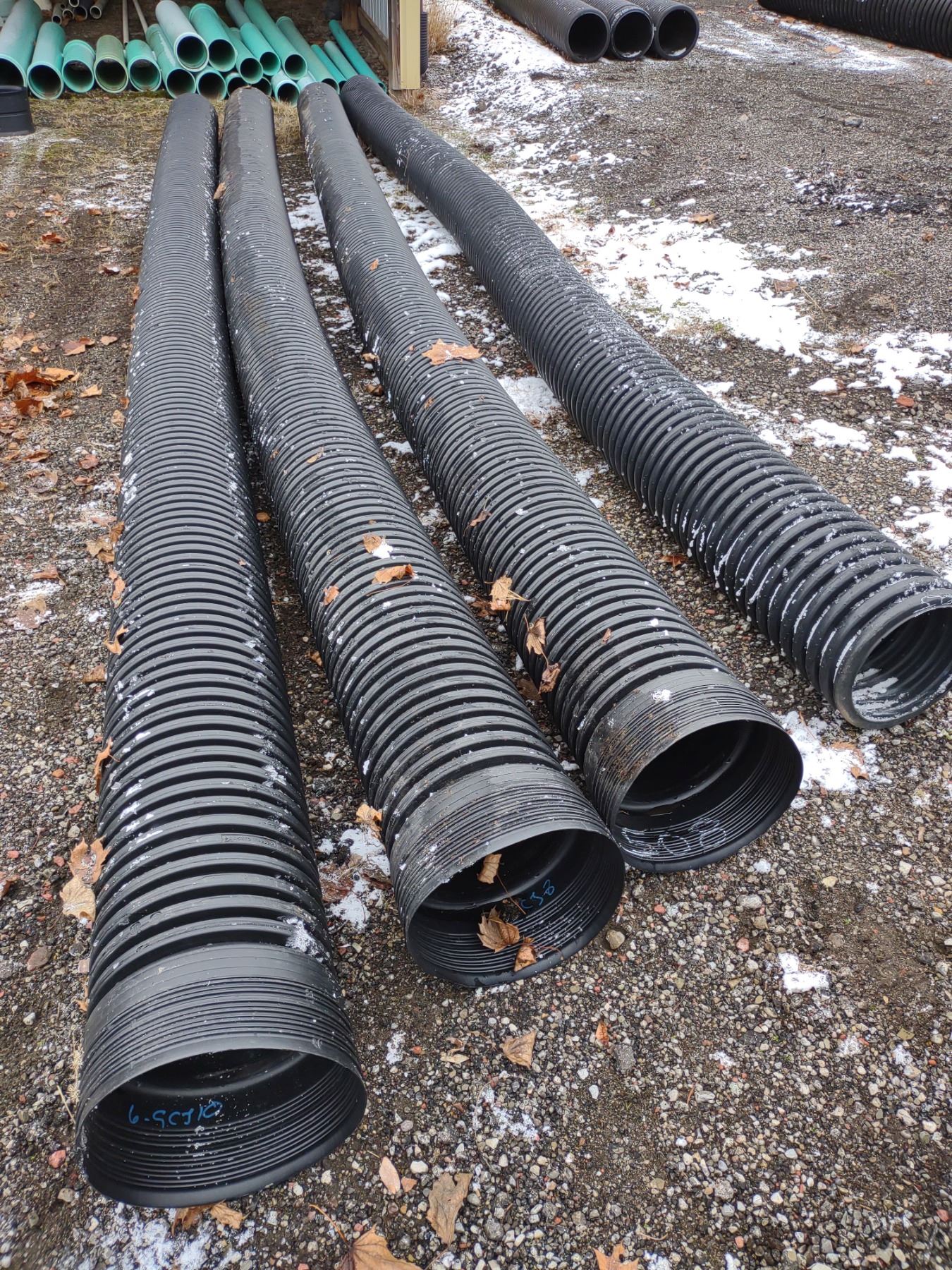 PVC CULVERT PIPE, 21' L x 12" W (X4)